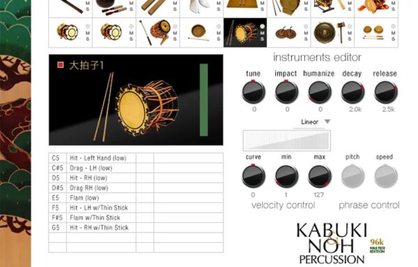 KABUKI & NOH PERCUSSION 96k MASTER EDITION - Sonica Instruments